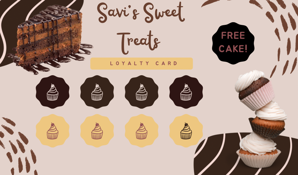 Loyalty/Referral Card – Savi’s Sweet Treats